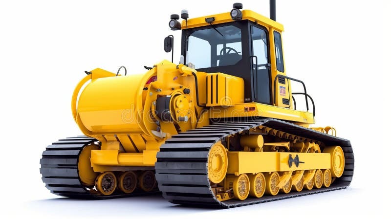 Yellow Steamroller Road Construction Machine. Generative AI Stock ...