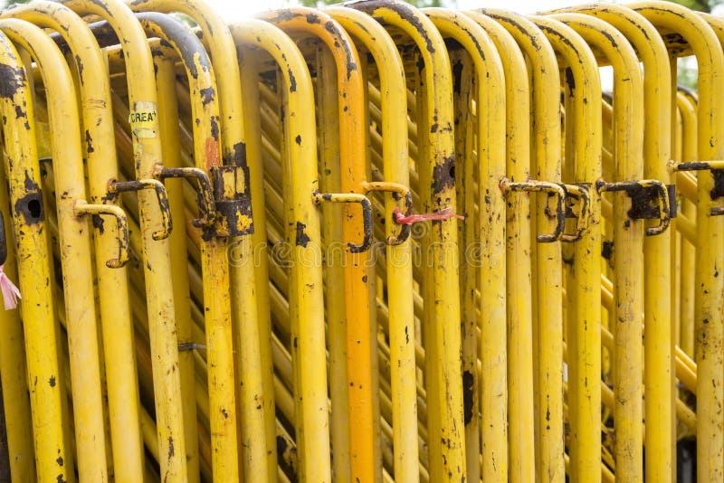 Yellow Steel barrier stock photo. Image of barrier, isolated - 61646498