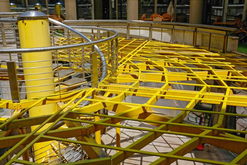 Yellow steel beams stock photo. Image of vivid, architecture - 262516898