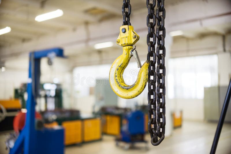 Yellow Steel Load-lifting Hook. Stock Image - Image of machine, yellow ...