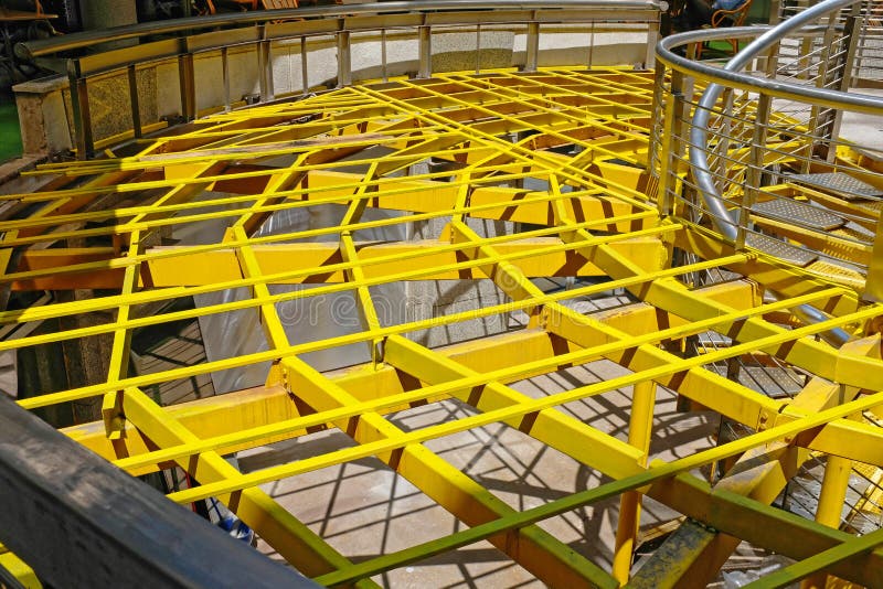 Yellow steel structure stock photo. Image of beam, beams - 223984492