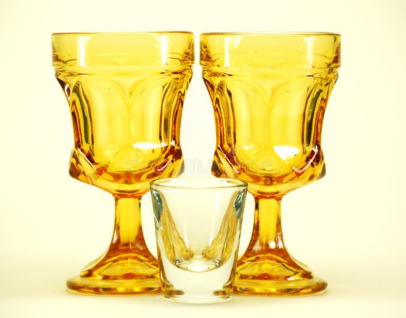 Yellow Stemmed Drinking Glasse Stock Image - Image of yellow, shot: 2937939