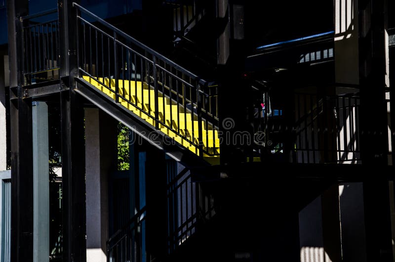 Yellow steps stock image. Image of guard, guardrail - 100308627