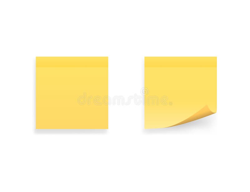 Yellow Stick Note. Isolated Paper Sticker. Blank Notepad Message ...