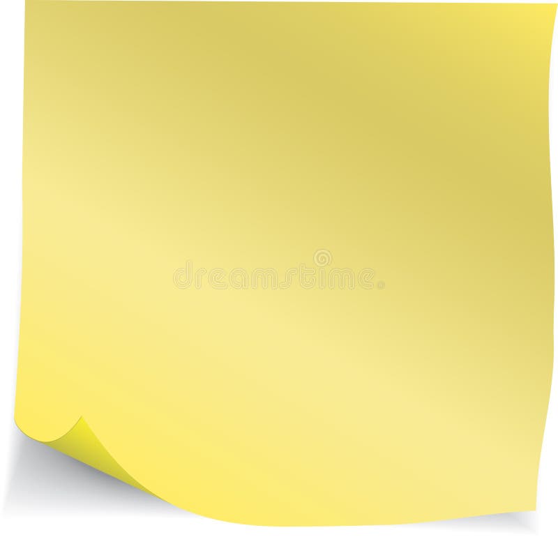 Yellow Stick Note Isolated on White Background, Illustrat Stock Vector ...