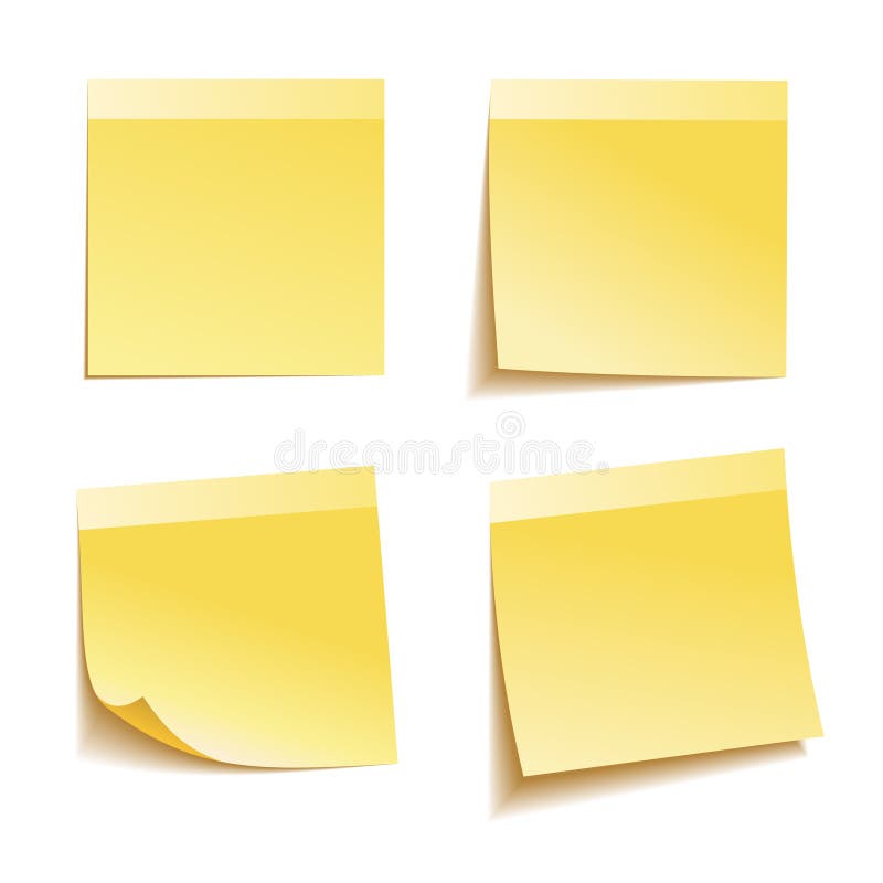 Yellow sticky notes stock vector. Illustration of blank - 85062645