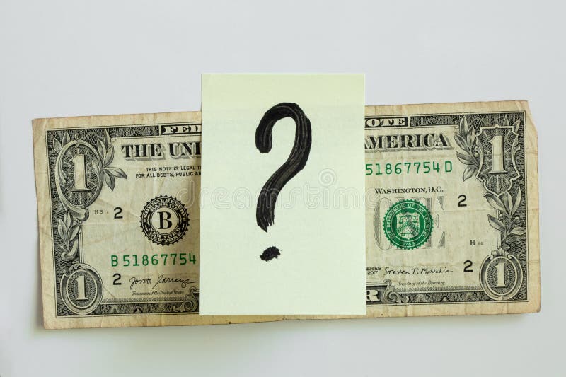 A Yellow Sticker with a Black Question Mark Painted on Top of a One ...