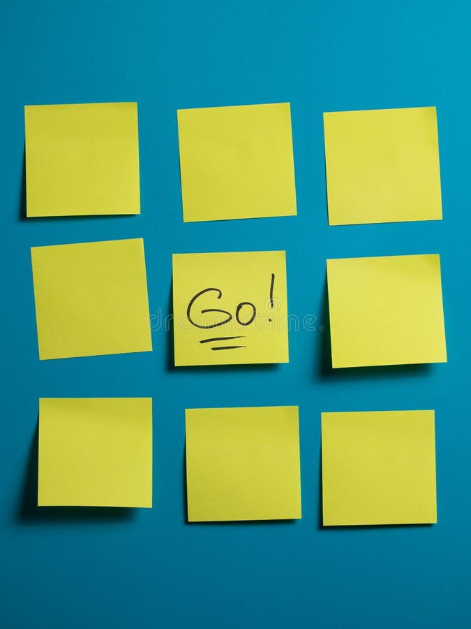 Yellow Sticker that Says Go. Motivating Banner Stock Photo - Image of ...