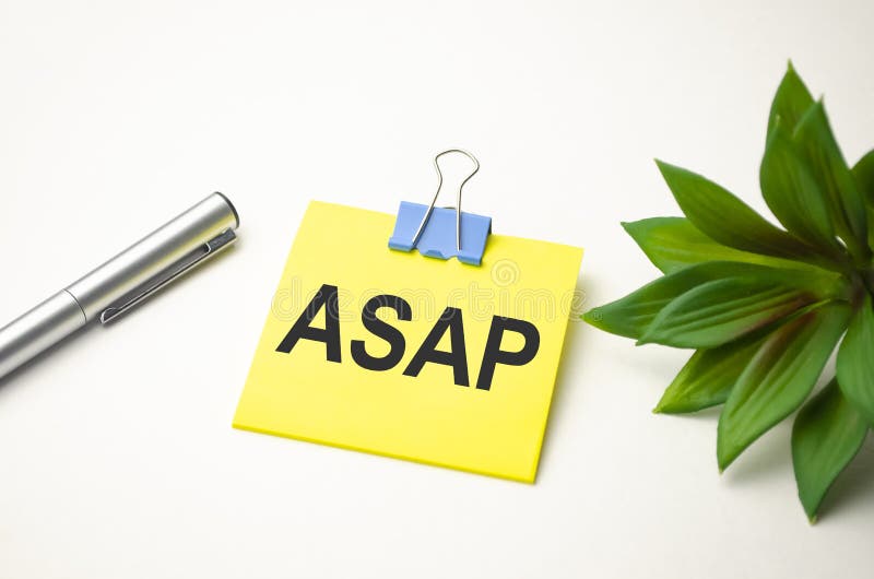 Yellow Sticker with the Text ASAP and Charts Stock Image - Image of ...