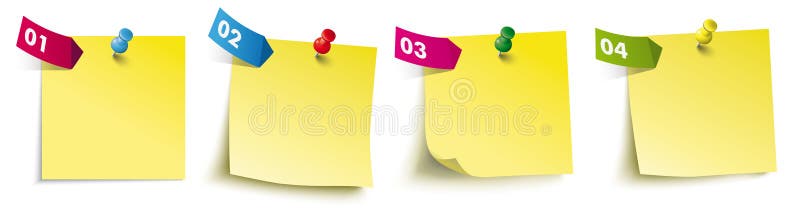 Yellow Stickers Colored Marker Header Stock Vector - Illustration of ...