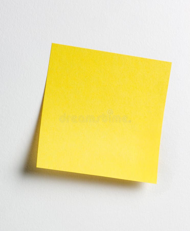 Yellow Sticky Note Isolated on White Stock Photo - Image of message ...