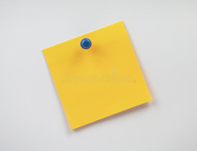Bright Yellow Sticky Note Pinned Wall Reminders Stock Photos - Free ...