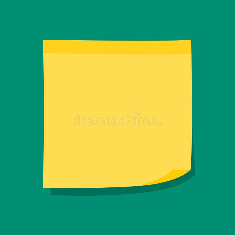 Yellow sticky note blank stock vector. Illustration of message - 235441782