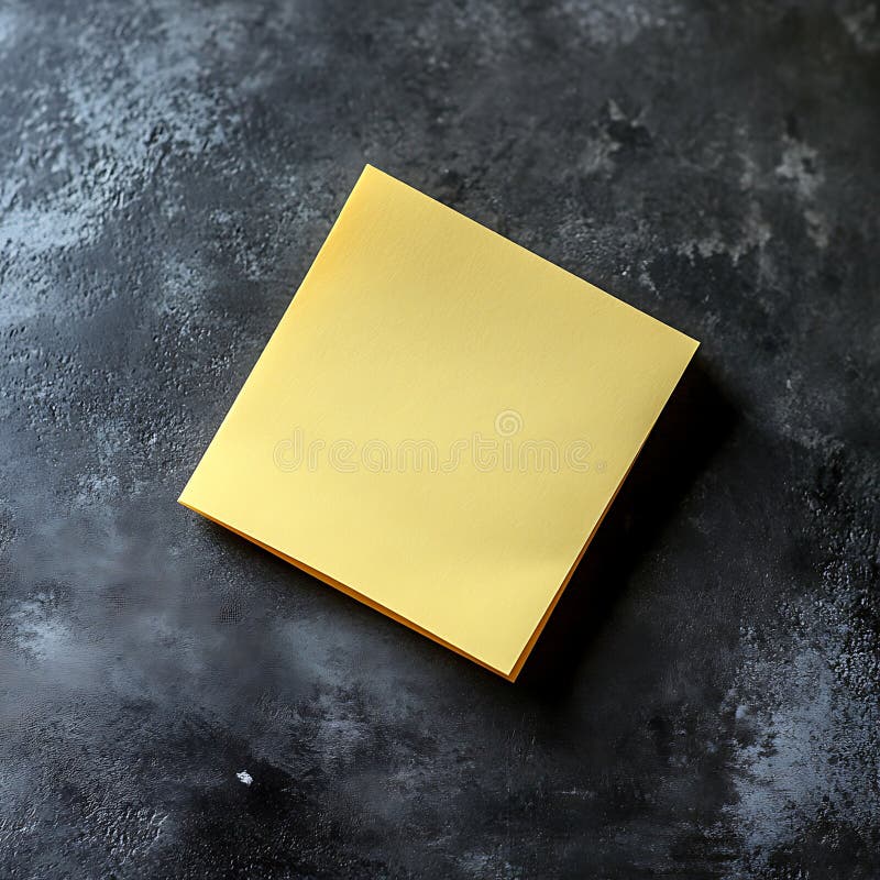 Yellow Sticky Note on Dark Surface Stock Image - Image of work, texture ...