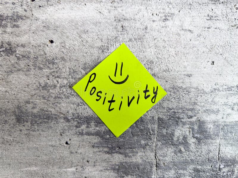 Yellow Sticky Note in a Diamond Shape Displaying the Word Positivity ...