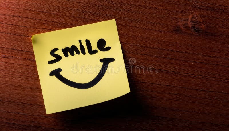 Sticky Note with Cheerful Message Encourages Positivity and Smiles on ...