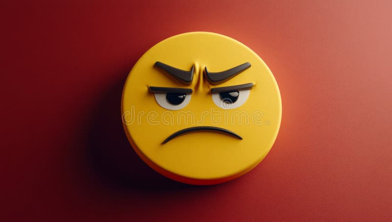 A Yellow Sticky Note Featuring a Sad Emoji Face, Set Against a Red ...