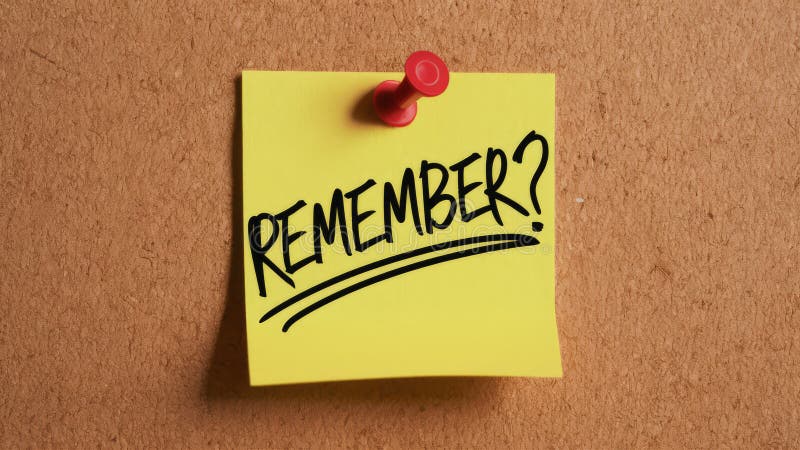 Yellow Sticky Note Handwritten Remember Question Mark, Corkboard Copy ...
