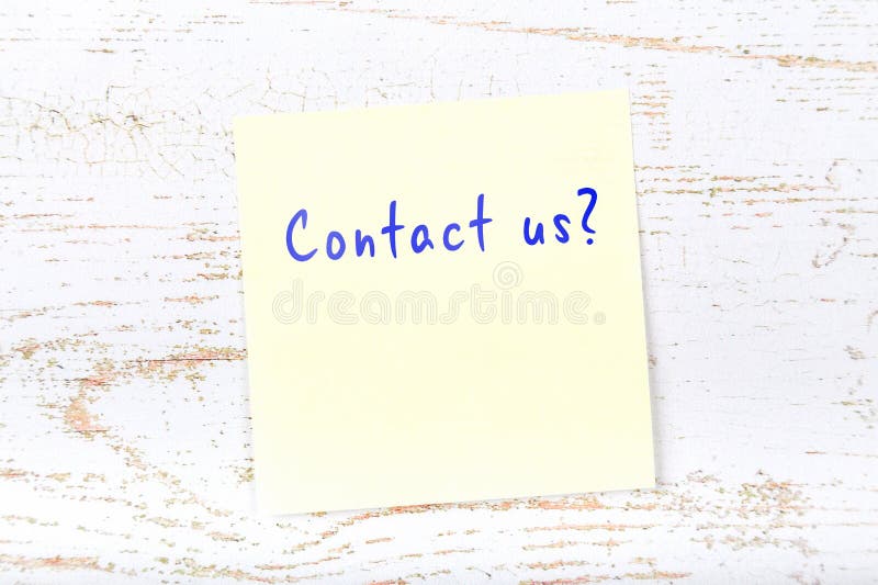 Yellow Sticky Note with Handwritten Text Contact Us Stock Illustration ...