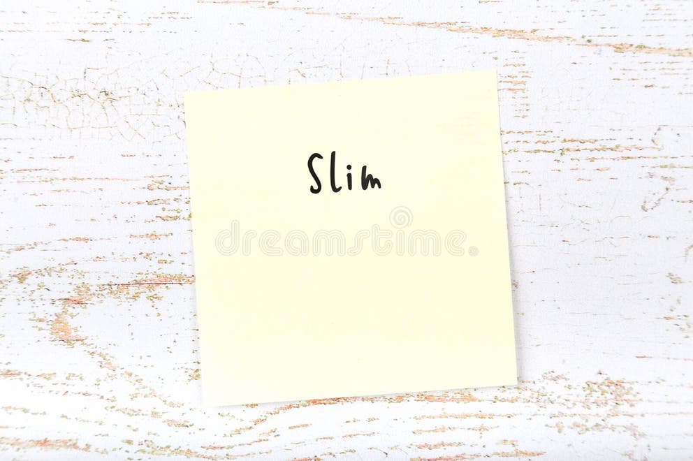 Yellow Sticky Note with Handwritten Word Slim Stock Image - Image of ...