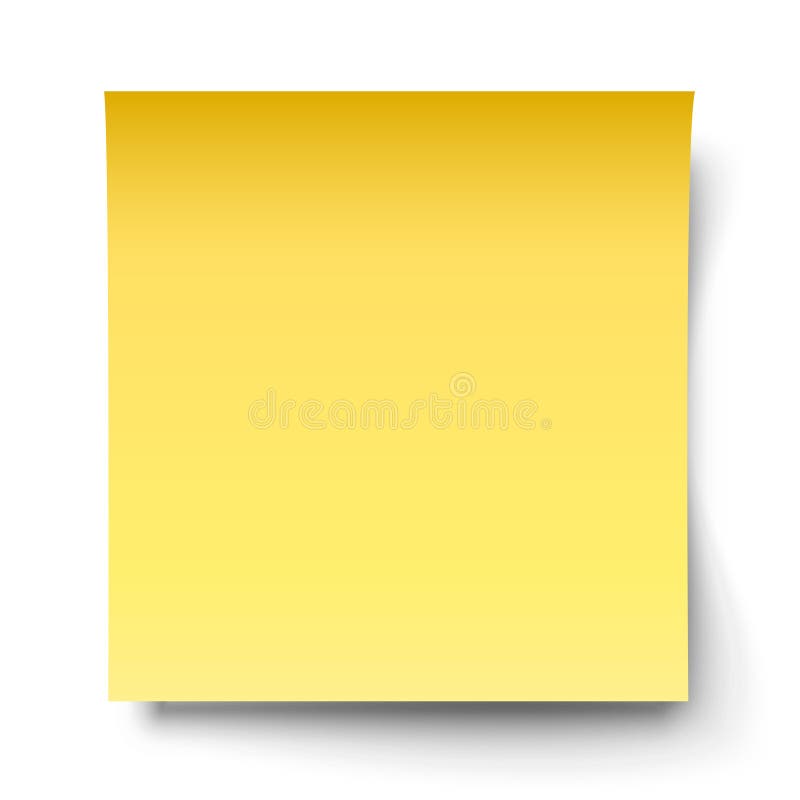 Yellow Sticky Note Isolate, White Sticky Paper Stock Vector ...
