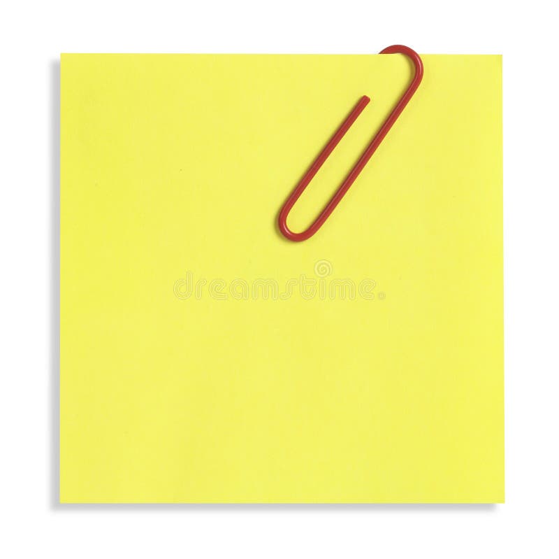 Yellow Sticky Note Isolated Stock Image - Image of white, studio: 15698559