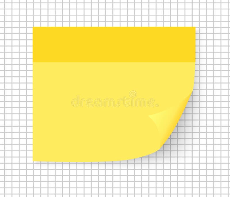 Yellow Sticky Note Isolated on a Sheet in a Cage.Template for Your ...