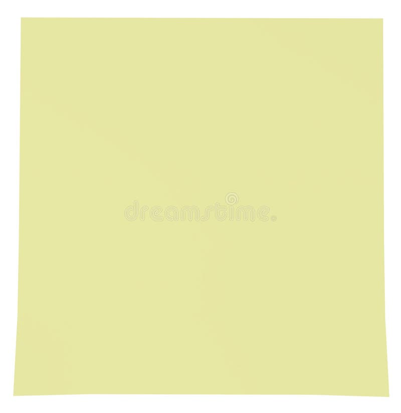 Yellow Sticky Note Isolated on White Stock Illustration - Illustration ...