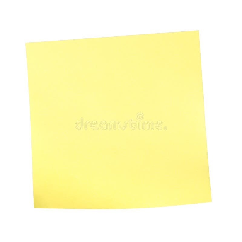 Yellow Sticky Note Isolated on White Stock Photo - Image of message ...