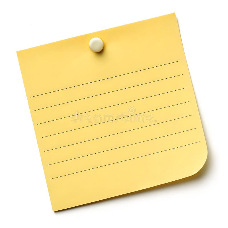 Yellow Sticky Note Isolated on White Background Stock Illustration ...