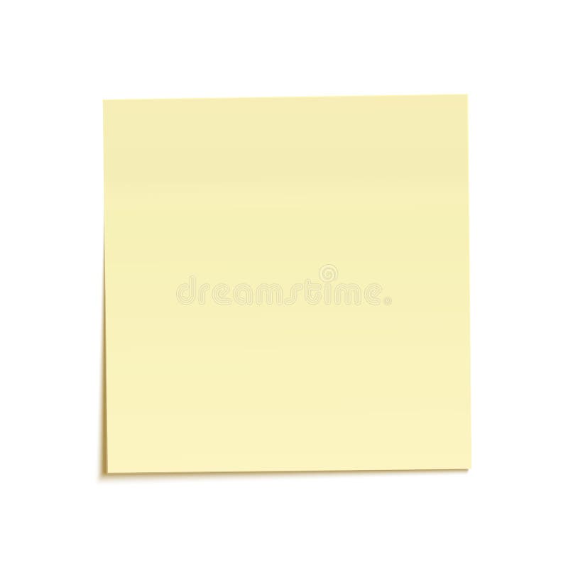 Yellow Sticky Note Isolated on White Background Stock Vector ...