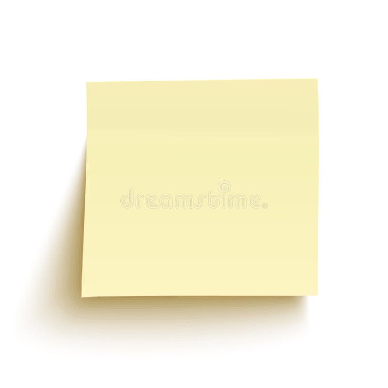Office Yellow Paper Sticky Note Isolated on Transparent Background ...