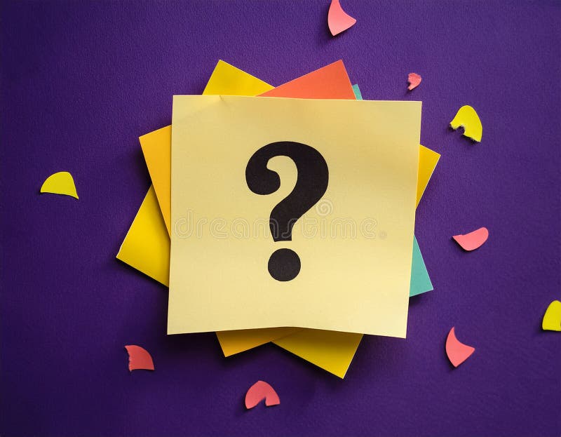 Paper Notes with Question Marks on Purple Background, Flat Lay. Space ...