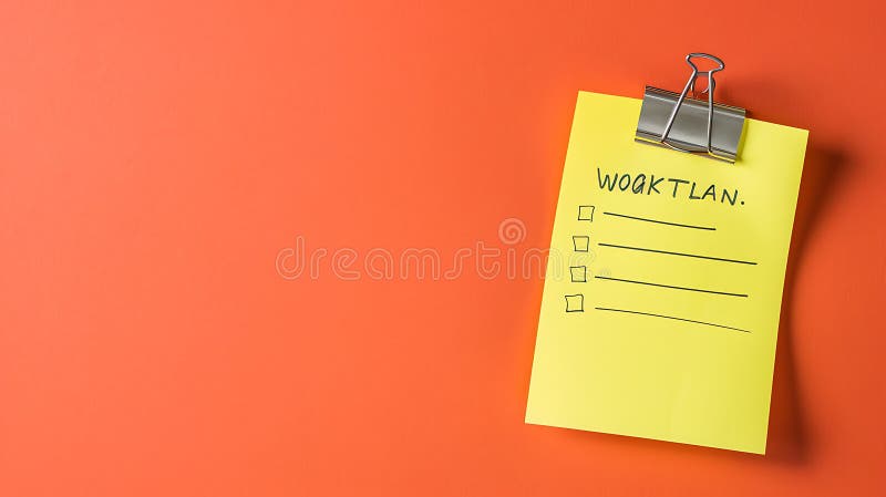 A Yellow Sticky Note with a List of Weekend Plans Isolated on a Solid ...
