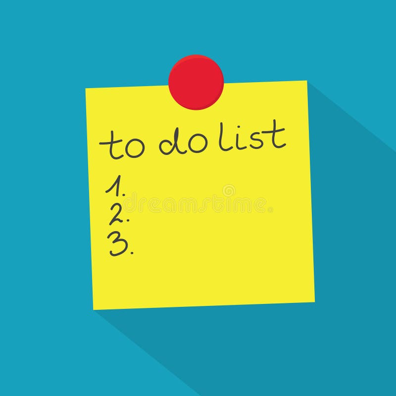 To Do List On Yellow Sticky Note Paper Stock Vector - Illustration of ...