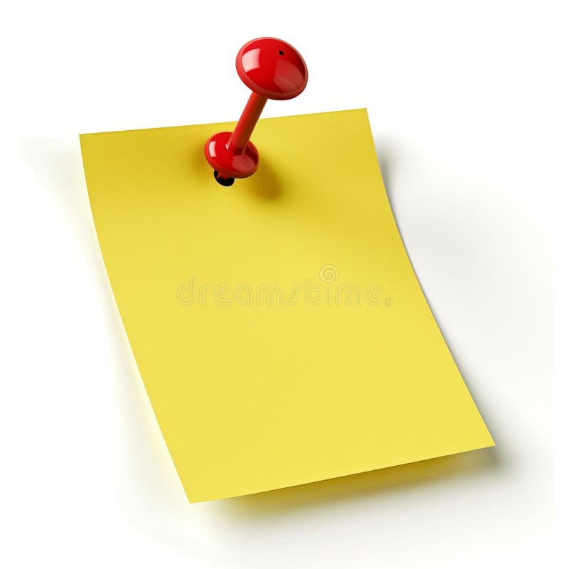 Yellow Sticky Note Pinned with a Red Pushpin. Generative Ai Stock ...