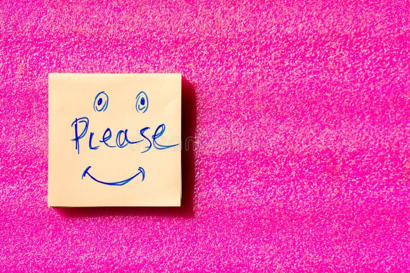 Please with a Smile – Polite Sticky Note Message Stock Image - Image of ...
