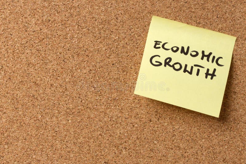 Yellow Sticky Note/post Economic Growth Stock Image - Image of postit ...