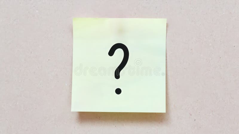 Yellow Sticky Note with a Question Mark on it Stock Image - Image of ...