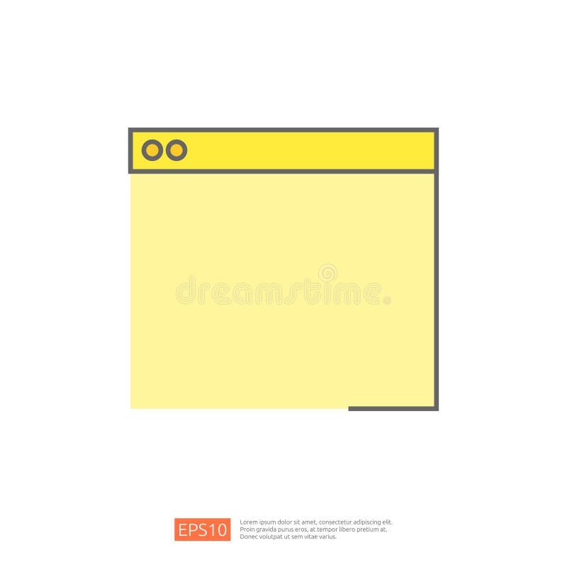Yellow Sticky Note with Rounded Corners and a Browser Bar at the Top ...