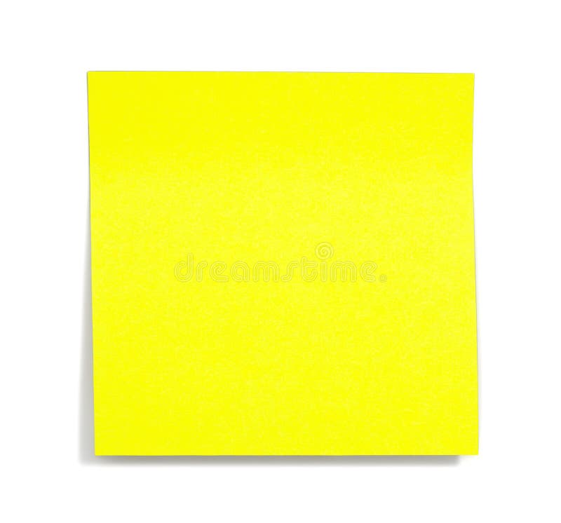 Yellow Sticky Note Isolated on White Stock Photo - Image of message ...
