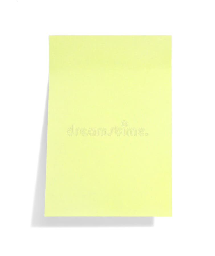 Yellow Sticky Note with Shade Stock Photo - Image of noticeboard ...