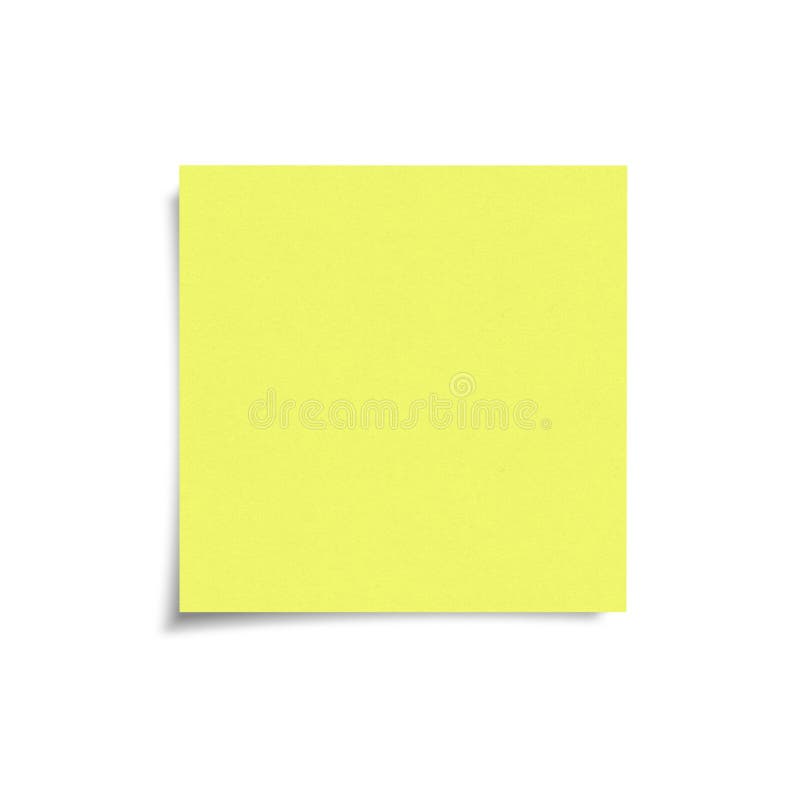 Yellow Sticky Note with Shadow Front View Stock Photo - Image of shadow ...