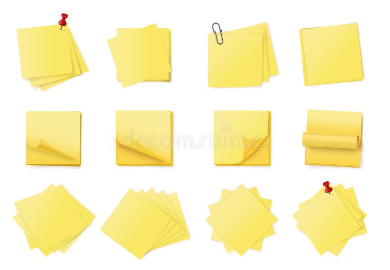 Yellow Sticky Paper Stock Illustrations – 11,431 Yellow Sticky Paper ...