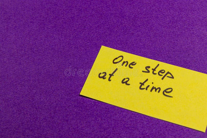 Motivational Reminder on Yellow Sticky Note Placed on Purple Background ...