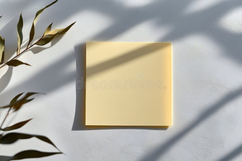 Yellow Sticky Note on a White Background - High-Resolution Stock Photo ...