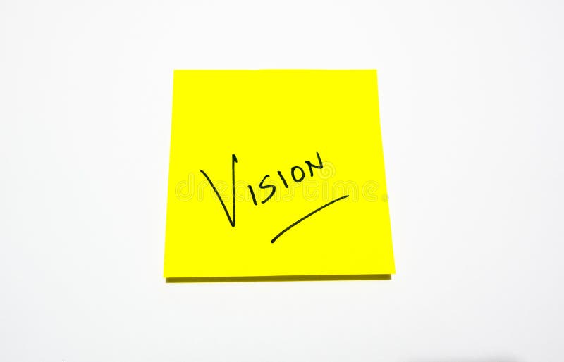 Vision Hand Written on Sticky Note Stock Image - Image of goal, sticky ...
