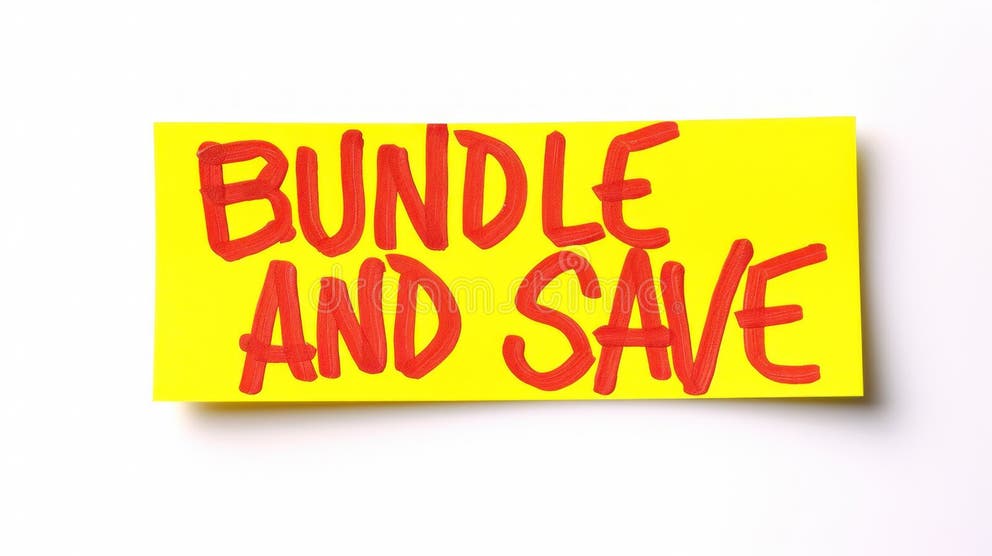 A Yellow Sticky Note with the Words Bundle and Save Written on it, AI ...