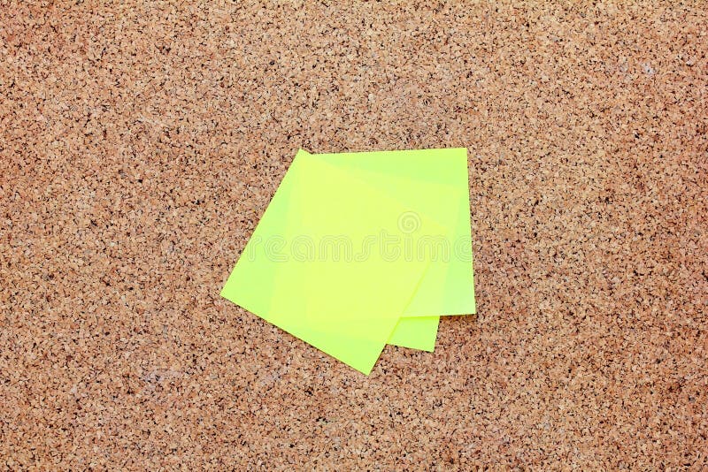 Yellow Sticky Notes on a Cork Board Stock Image - Image of cork ...
