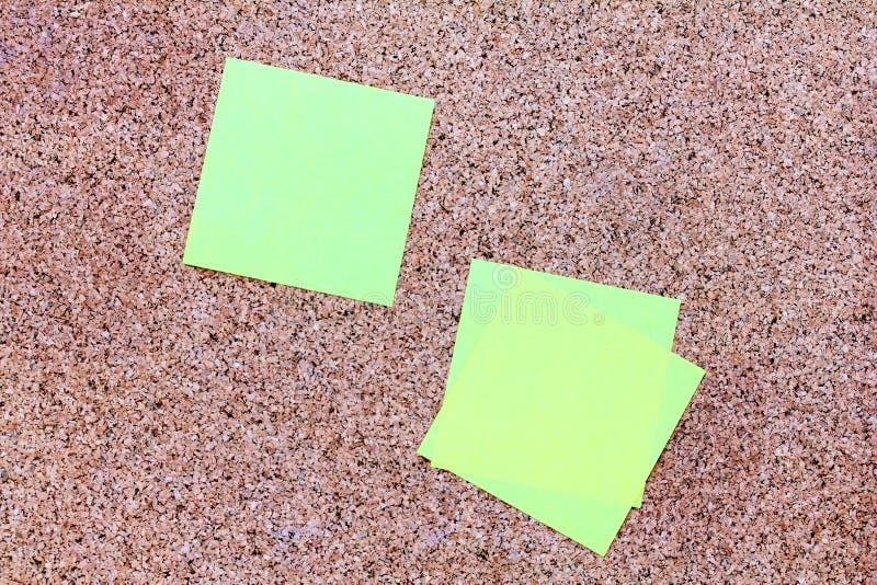 Yellow Sticky Notes on a Cork Board Stock Image - Image of page, board ...
